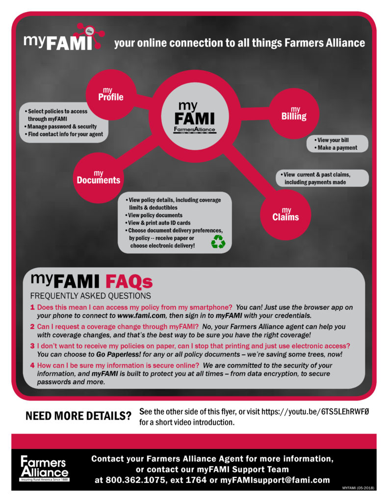 myFAMI - your customer’s online connection to all things Farmers Alliance